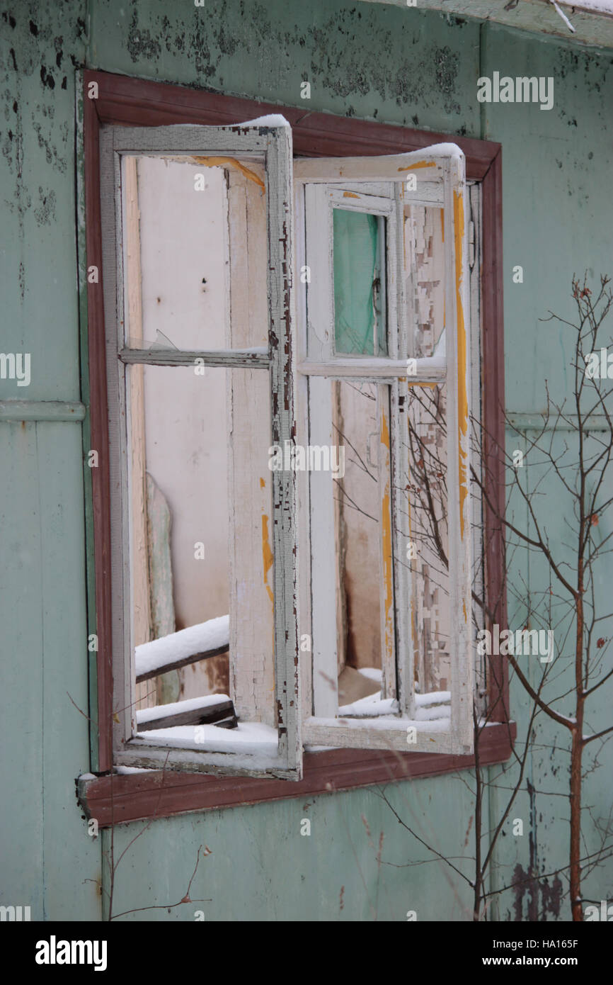window in the abandoned house close up Stock Photo - Alamy