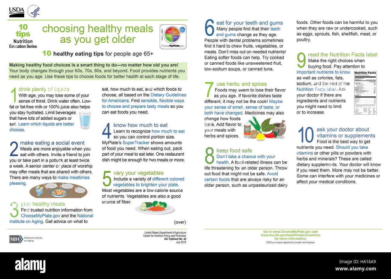 The USDA’s 'Choosing Healthy Meals As You Get Older' infographic offers ...