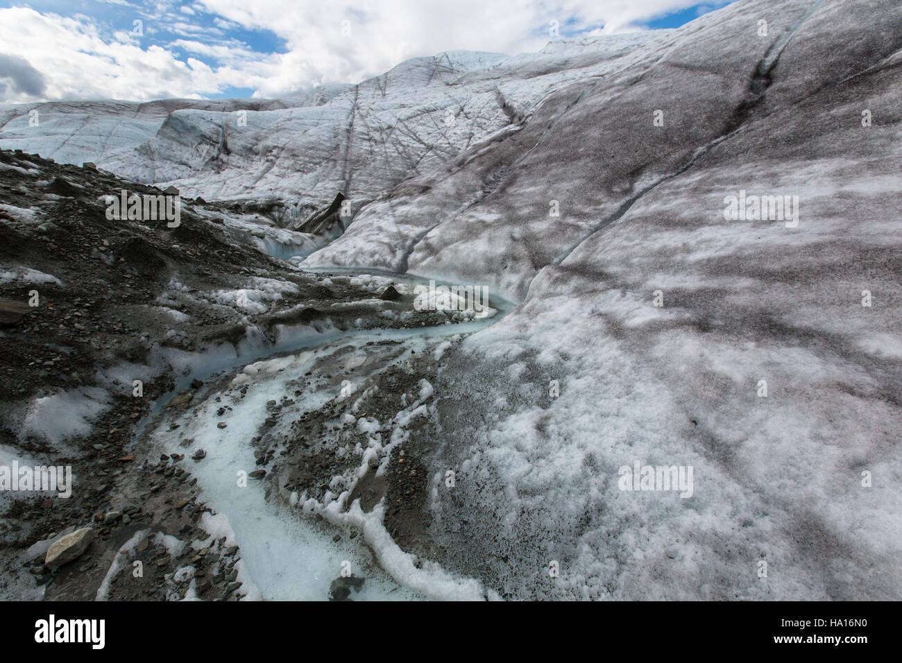 A breathtaking view of the Root Glacier in Alaska, offering sweeping ...