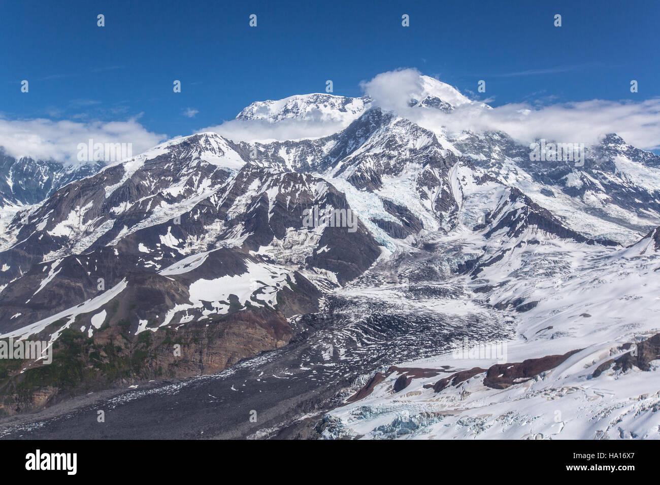 This photograph captures the grandeur of Mount St. Elias, one of North ...