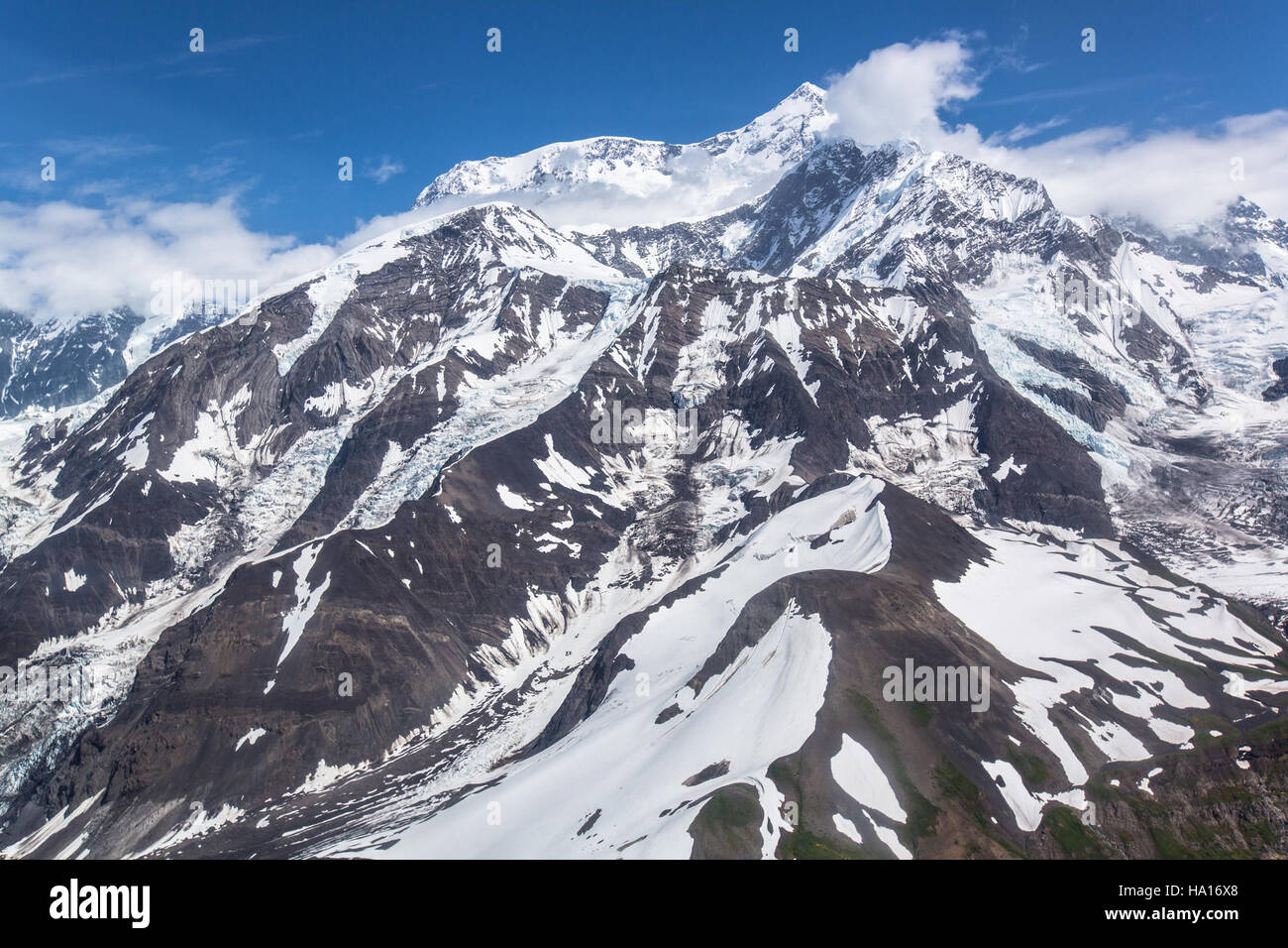 This image shows Mount St. Elias, located in Alaska, one of the highest ...