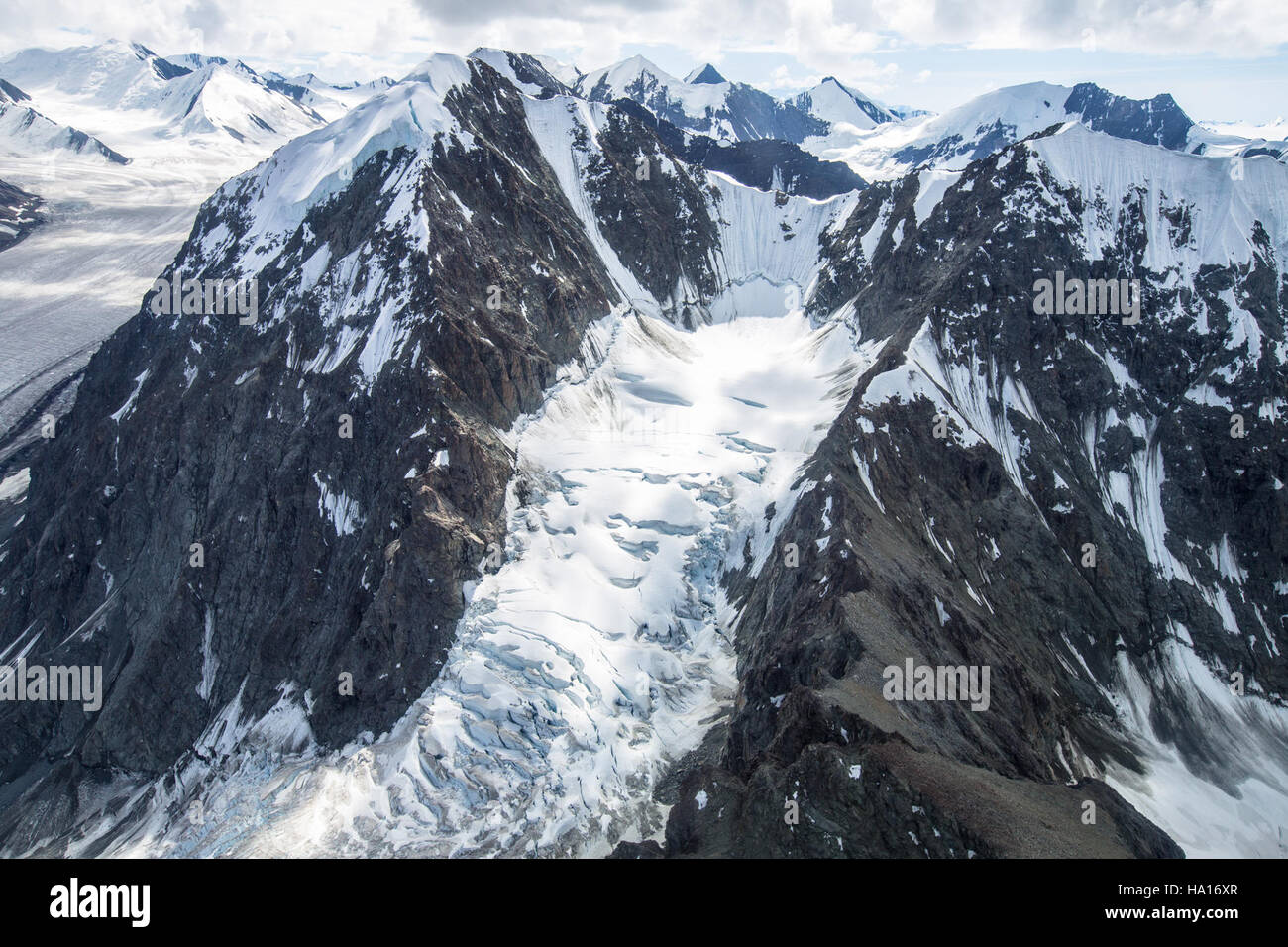 This photograph captures the Fraser Glacier Tributary in Alaska ...
