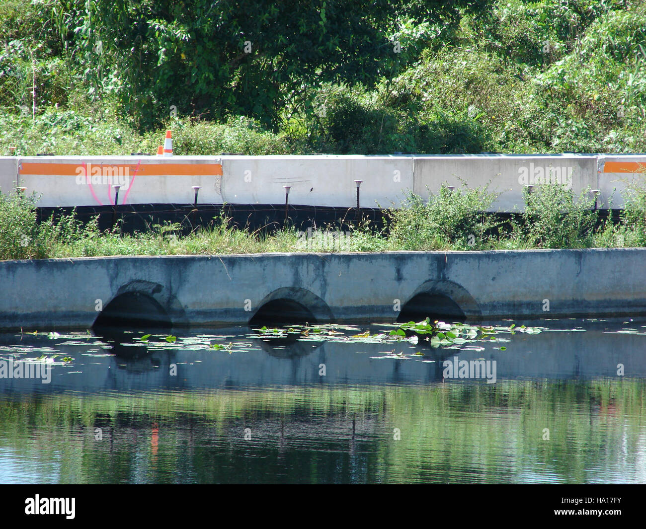 The construction of the Tamiami Bridge in the Everglades National Park ...