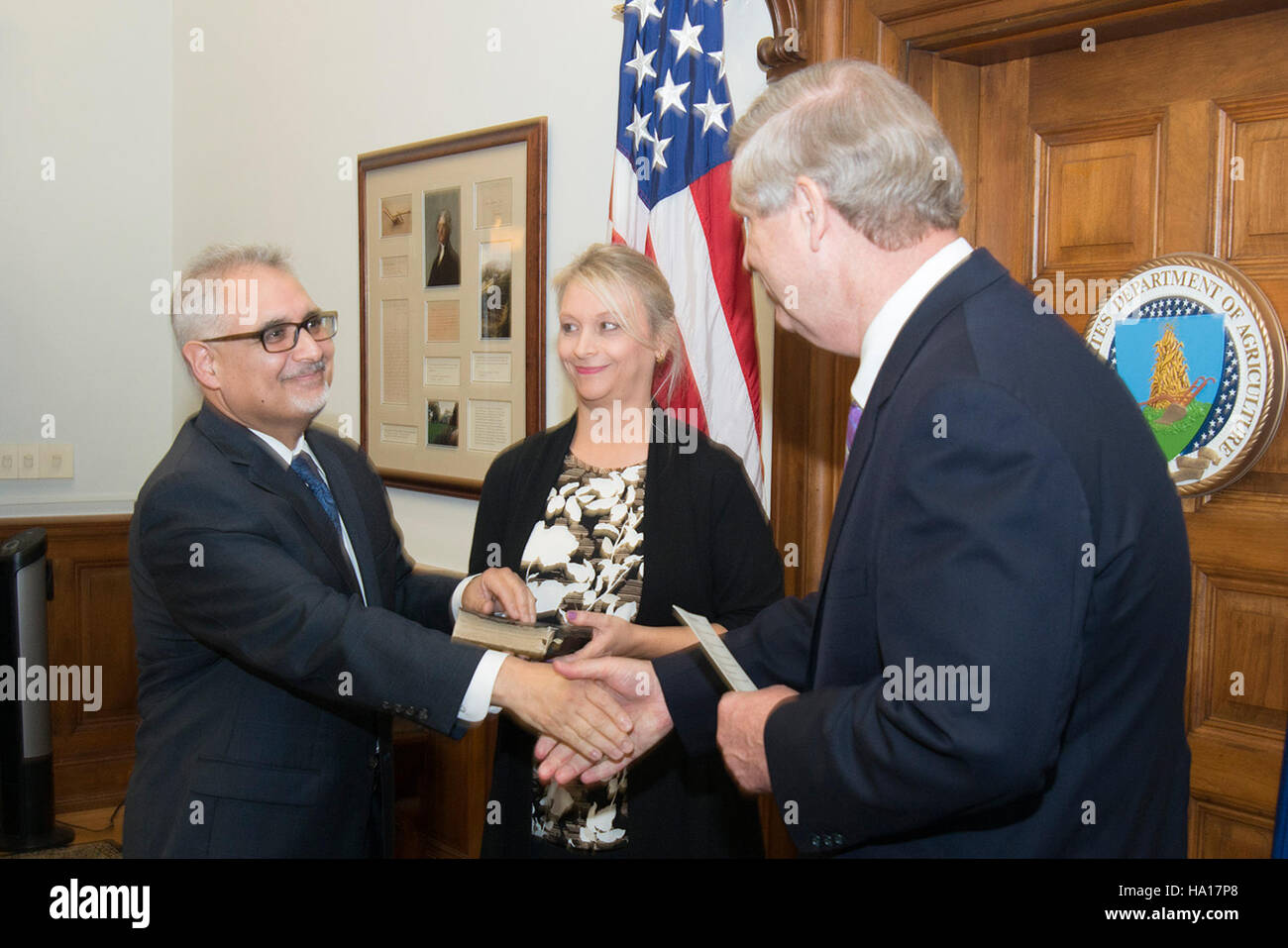 Agriculture Secretary Tom Vilsack swears in Jeff Prieto as the General ...