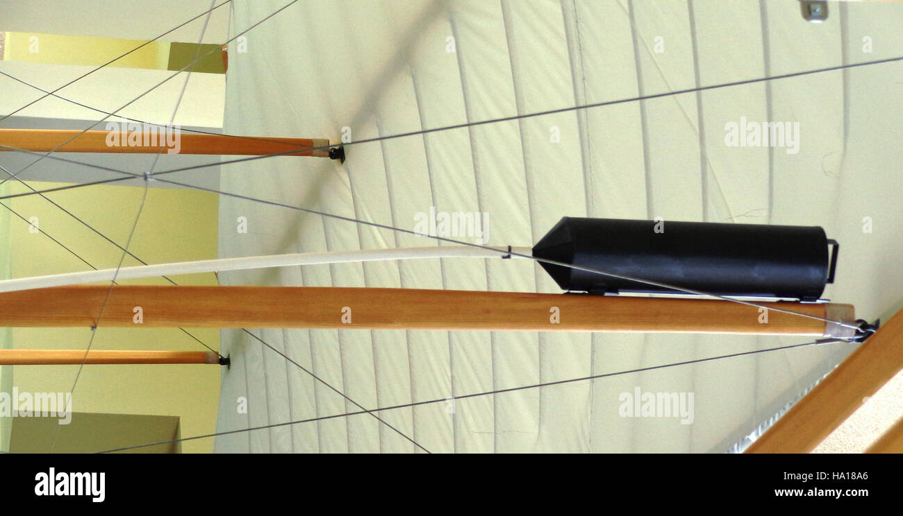 The reconstructed fuel tank of the 1903 Wright Flyer, displayed at the ...