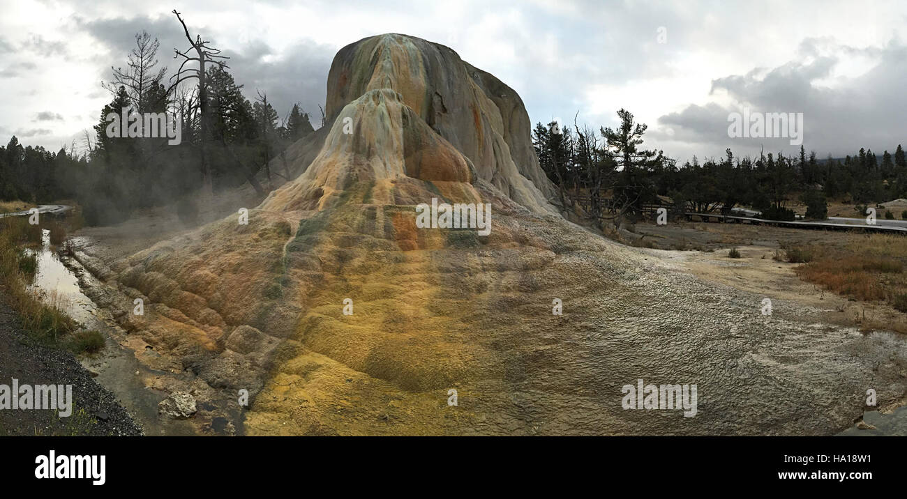 The Orange Spring Mound in Yellowstone National Park is a striking ...