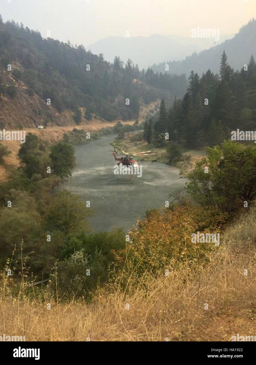 A photograph depicting the impact of a wildfire in California ...