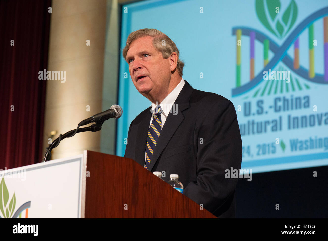 U.S. Secretary of Agriculture Tom Vilsack engages in discussions with ...