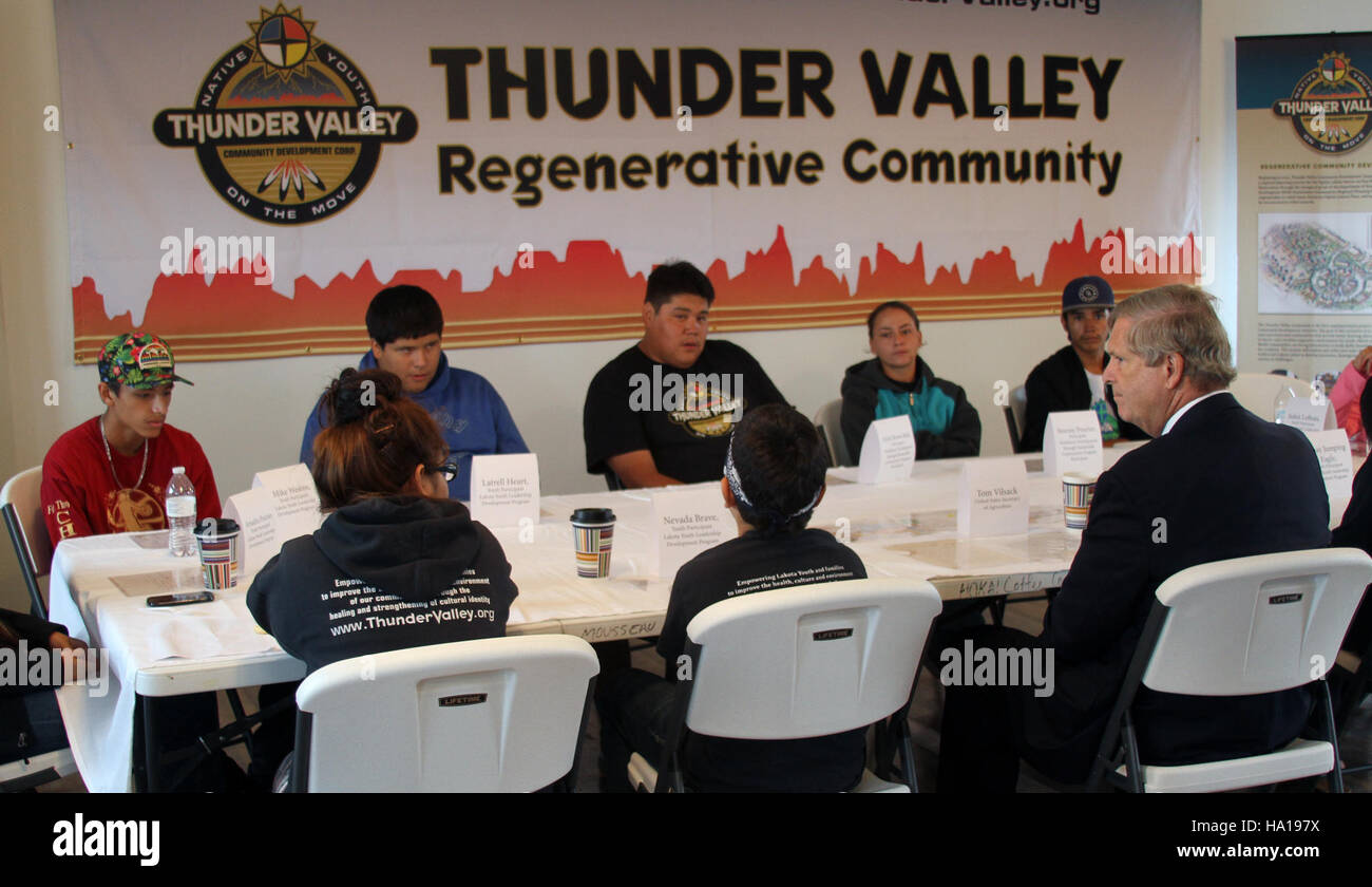 Tribal leaders from Pine Ridge and Thunder Valley participate in a ...