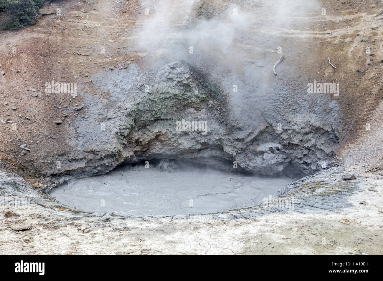 Mud Volcano, located in Yellowstone National Park, is a geothermal ...