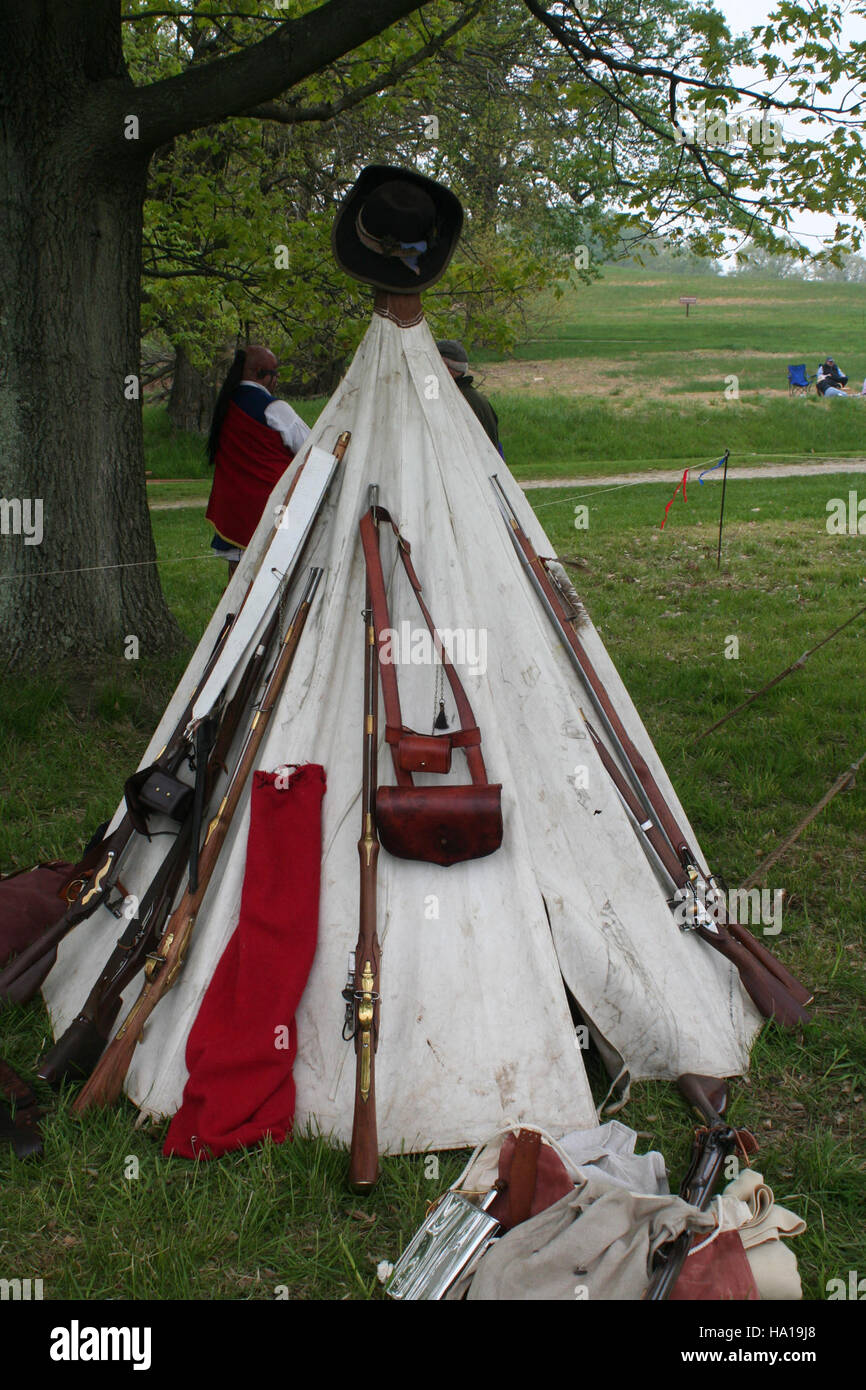A Revolutionary War encampment at Valley Forge National Historical Park ...