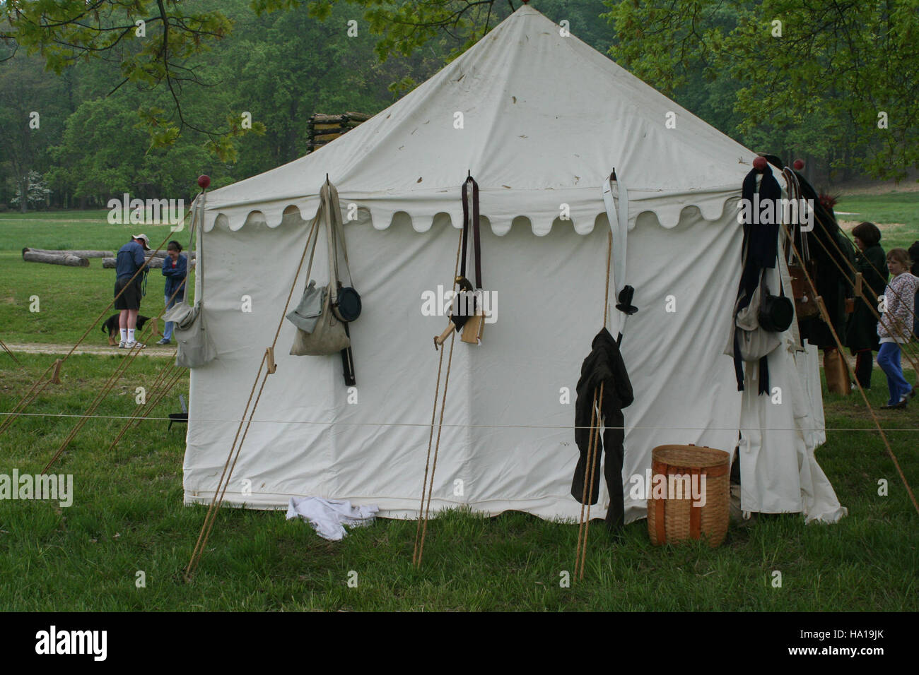A campsite setup in Valley Forge National Historical Park, with tents ...