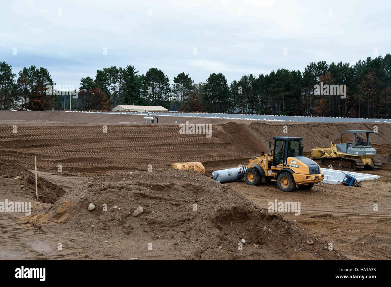 The Lac du Flambeau Tribe’s aquaculture pond construction site ...