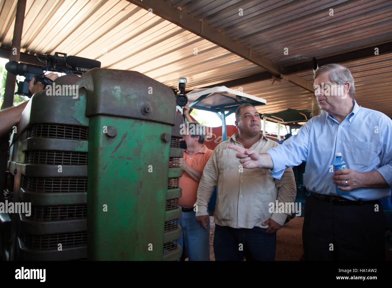 This image features Secretary of Agriculture Tom Vilsack visiting Cuba ...