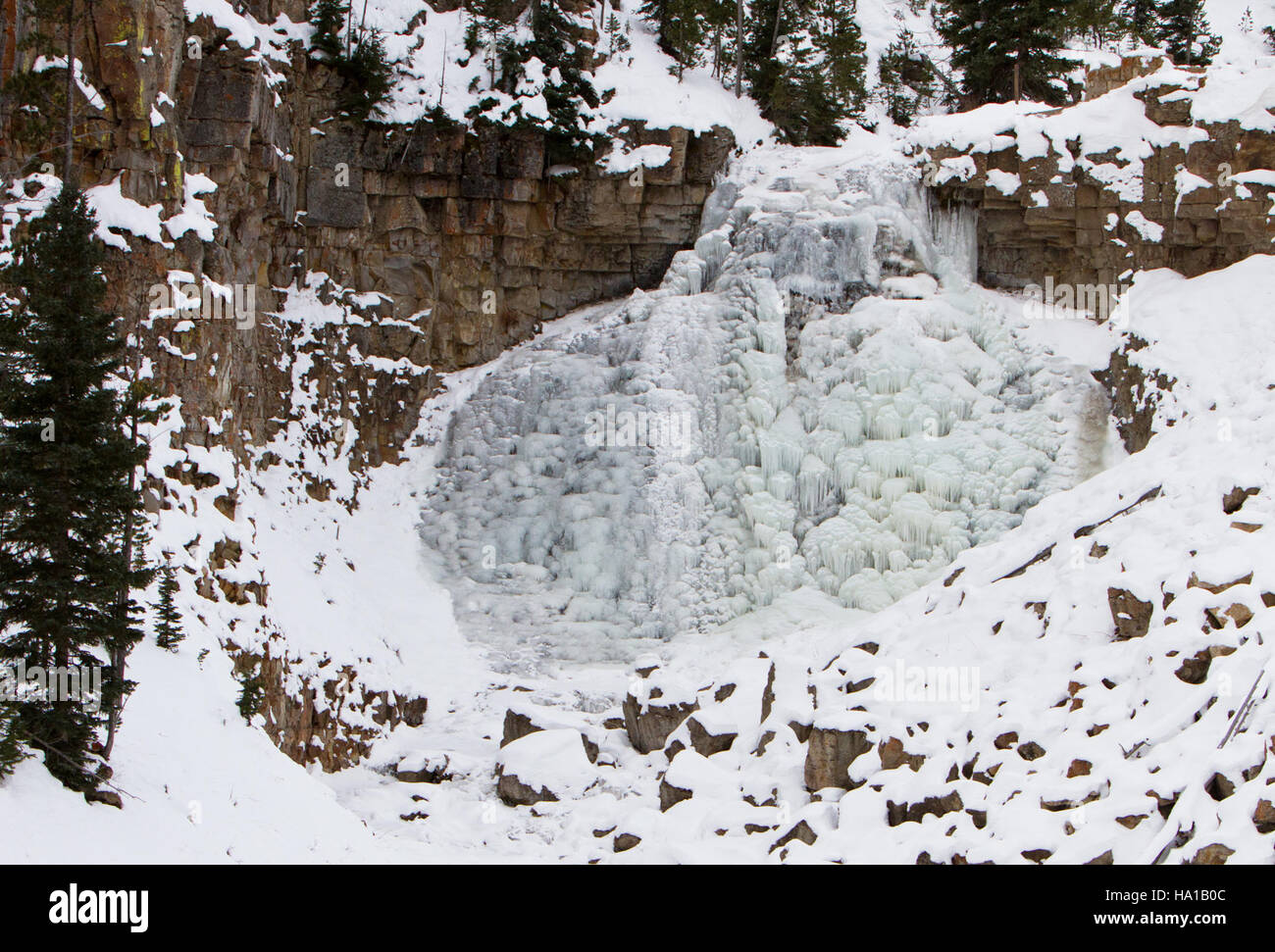 Rustic Falls in Yellowstone National Park is a picturesque waterfall ...