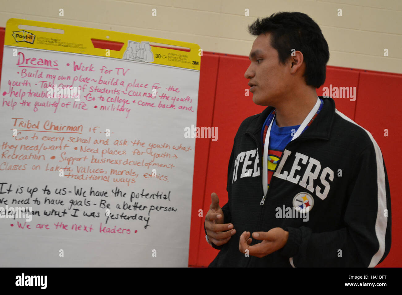 A representative from a community organization shares their ...