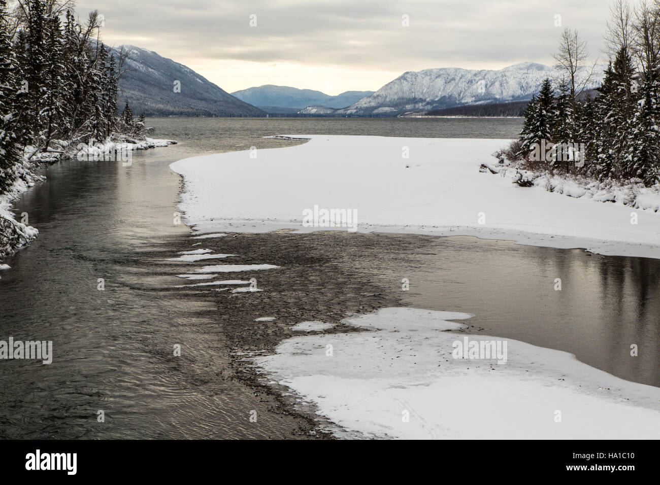 McDonald Creek and Lake McDonald, located in Glacier National Park, are ...