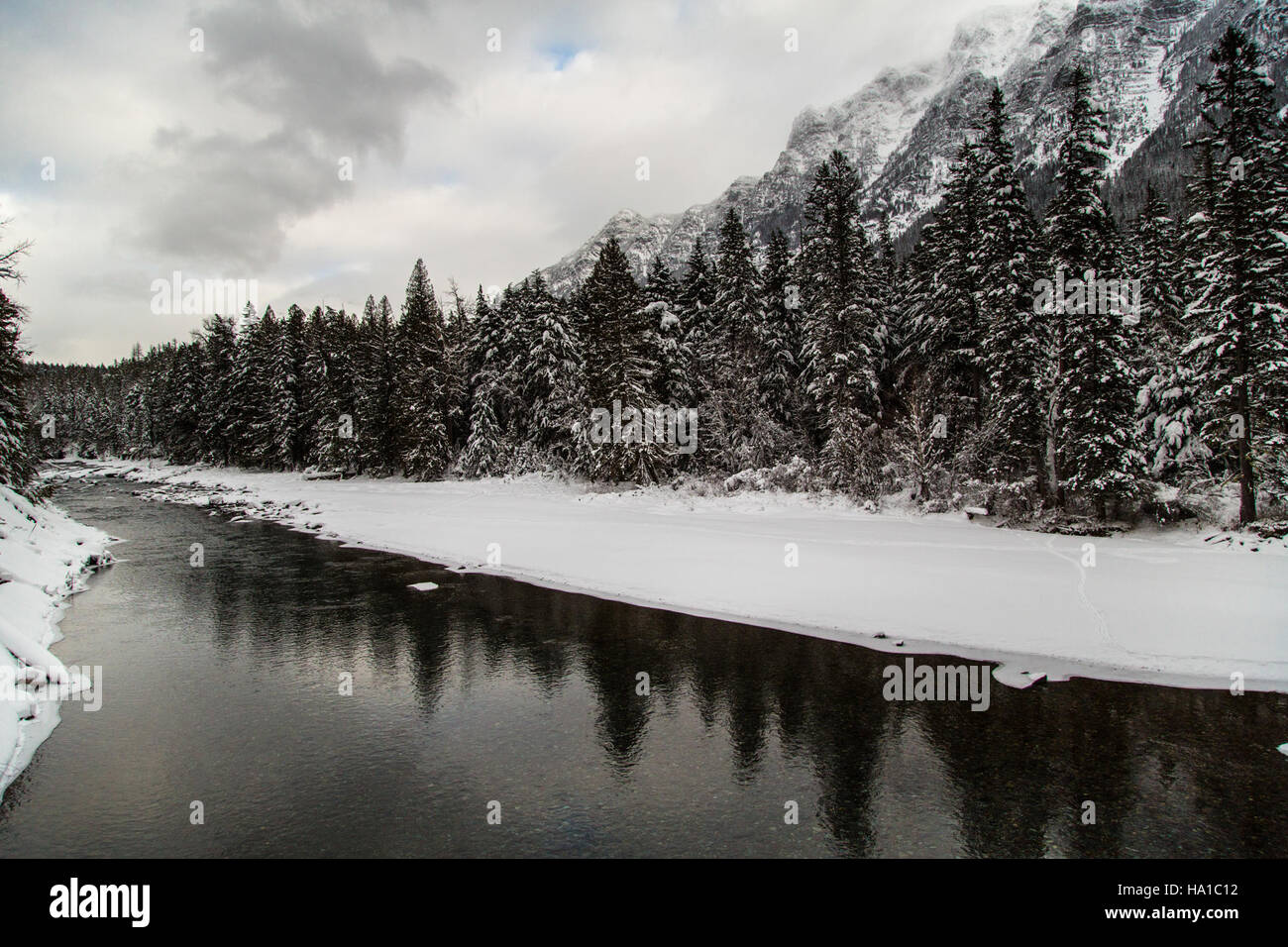 glaciernps 24096591021 McDonald Creek and a Cloudy Mount Cannon Stock ...