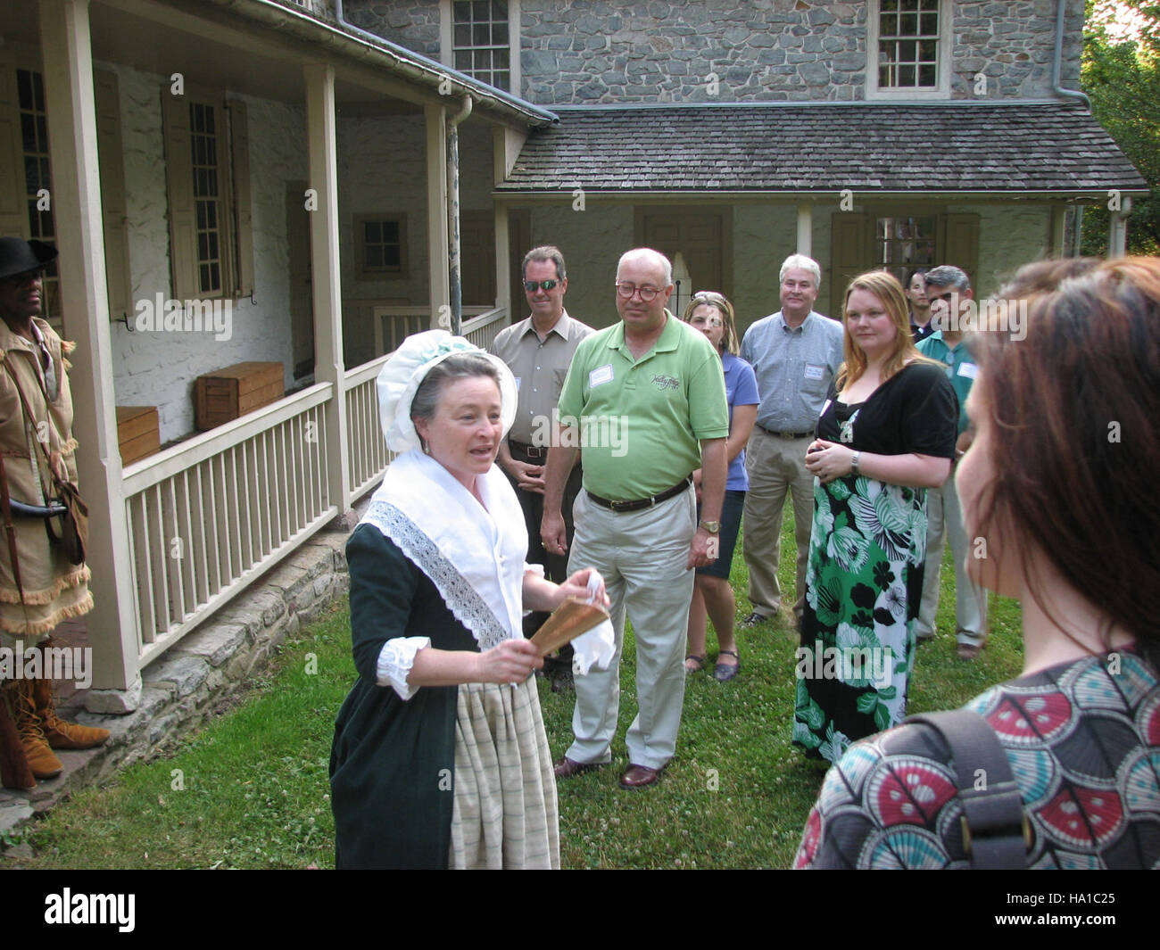 A historical scene at the Valley Forge National Park, showing Martha ...