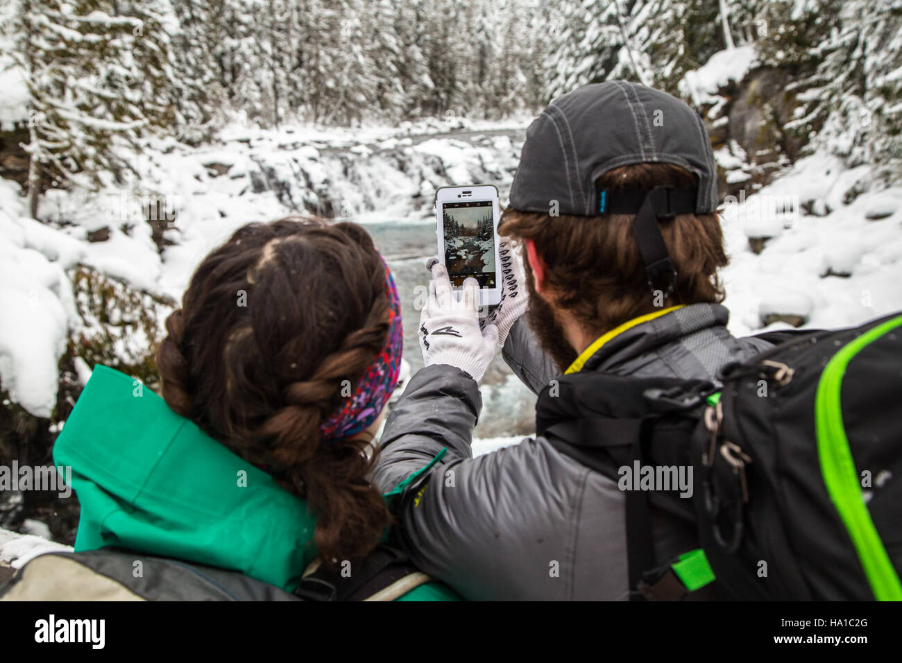 This image captures visitors photographing Sacred Dancing Cascades in ...