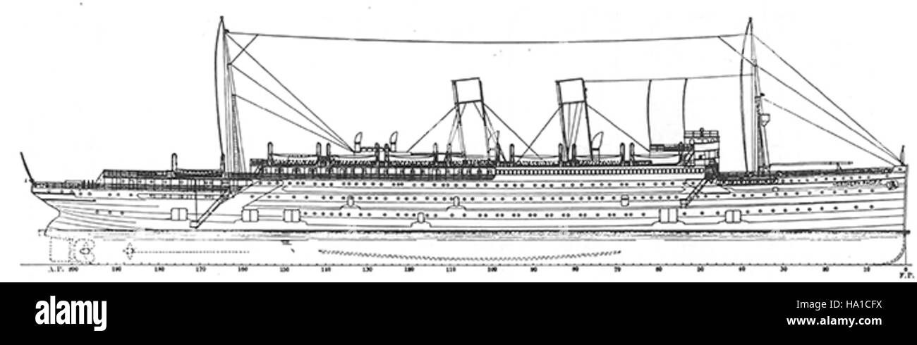 A historical drawing of the SS Northern Pacific, a passenger steamship ...