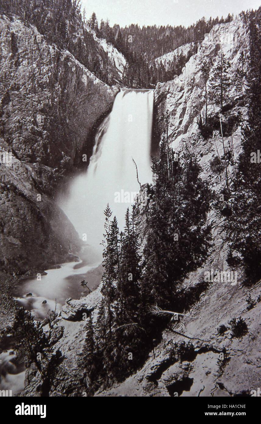 The Lower Falls of the Yellowstone River, located in Yellowstone ...
