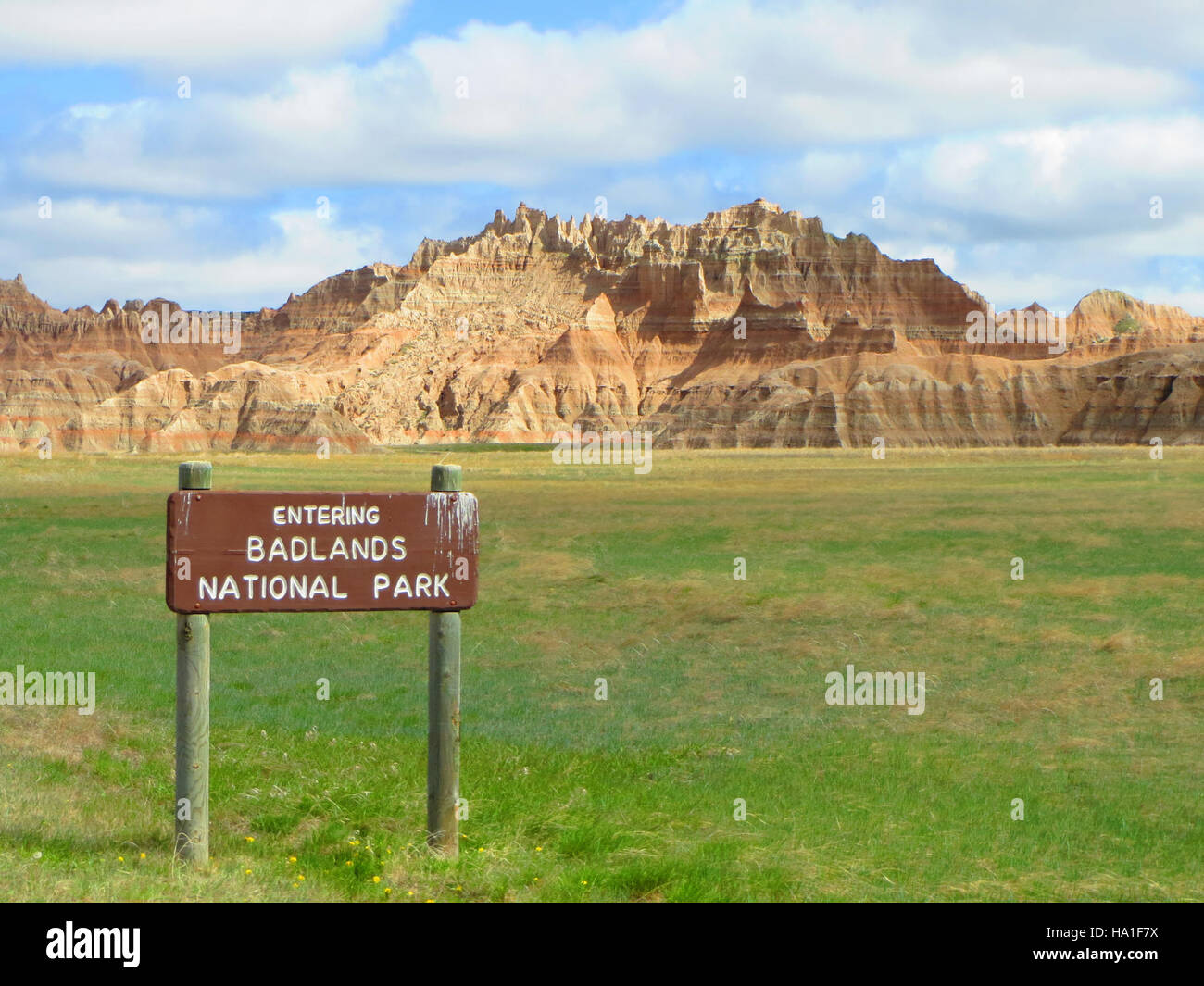 Badlands National Park, located in South Dakota, features dramatic ...