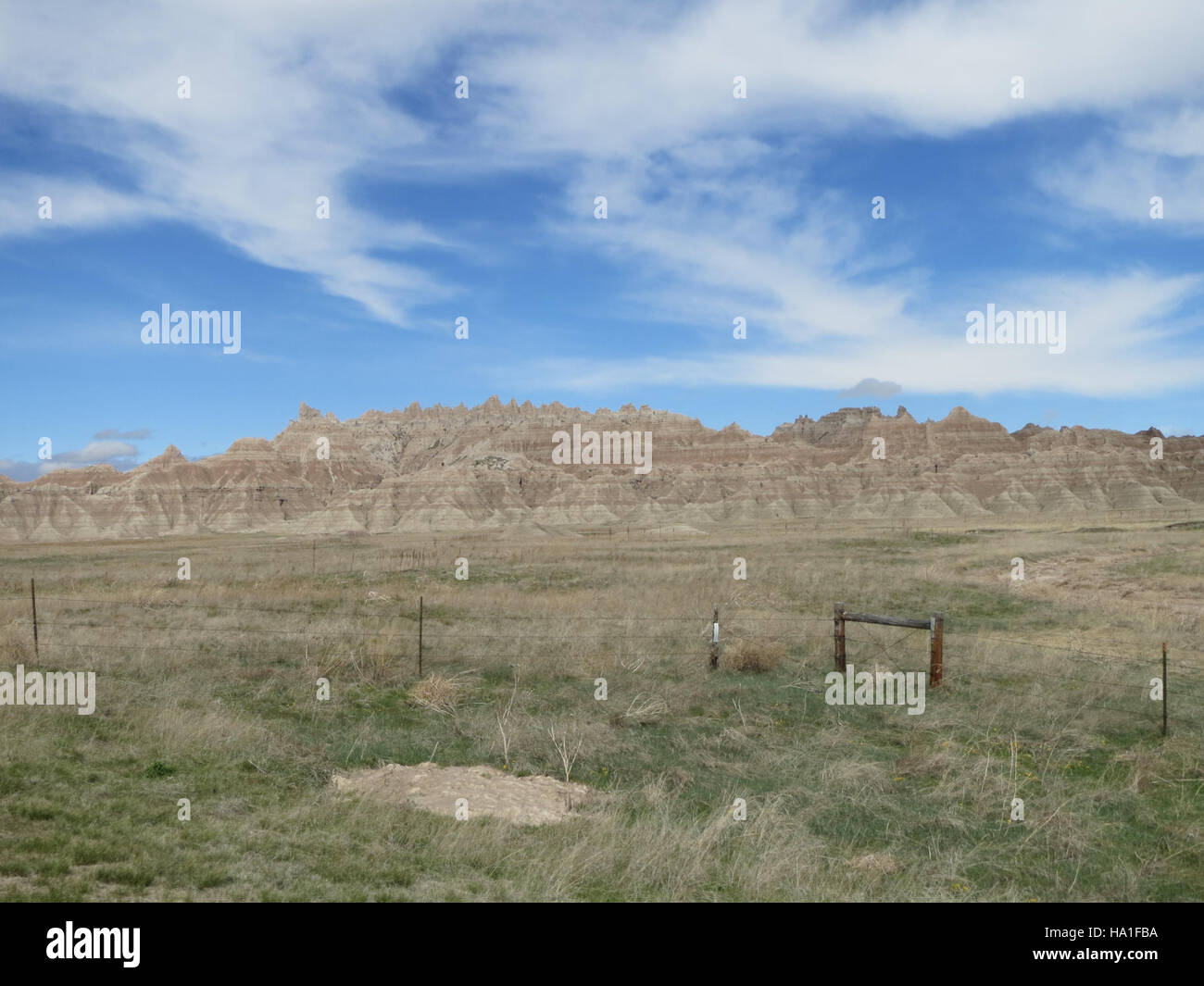 The Badlands National Park offers dramatic landscapes formed by erosion ...