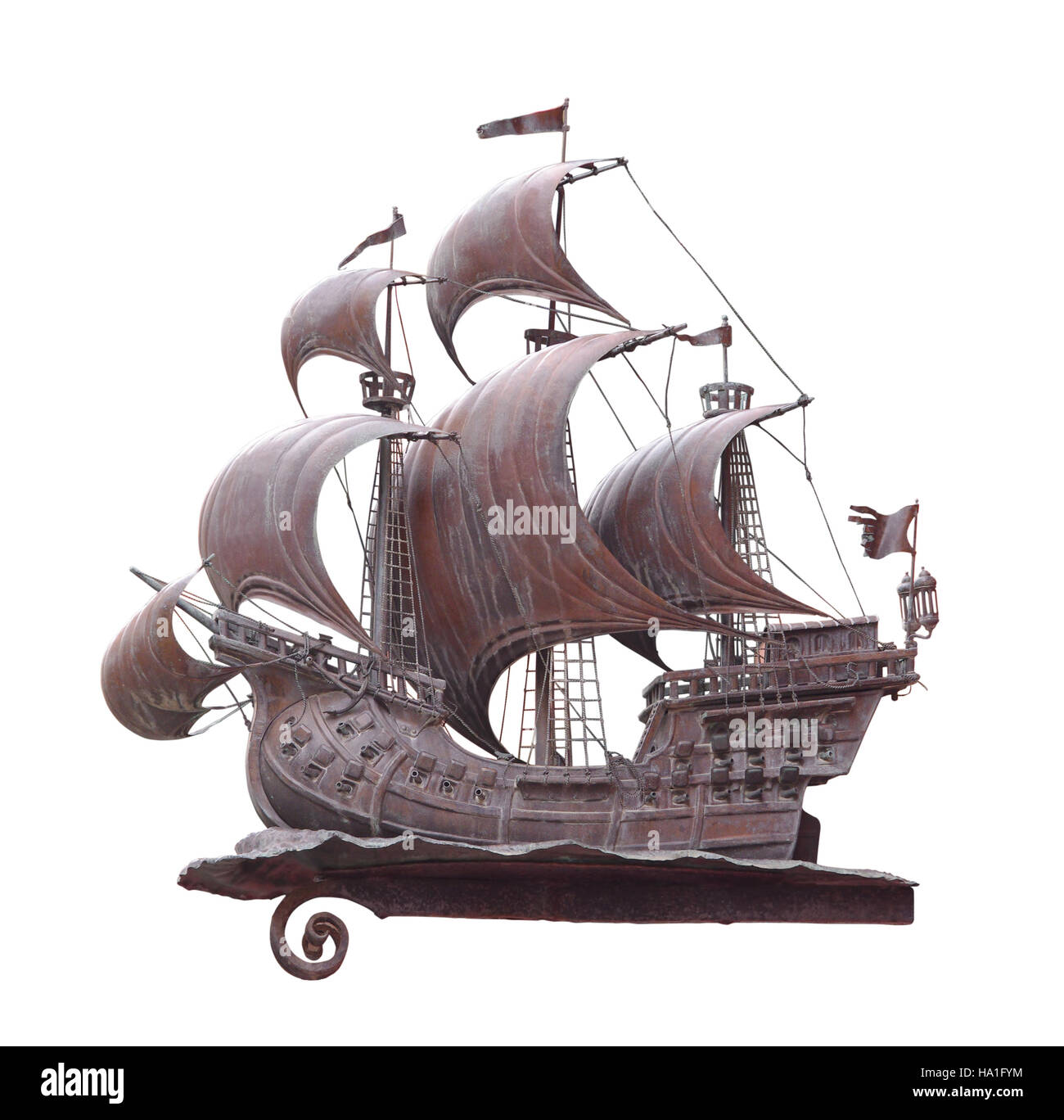 old style ship isolated on white Stock Photo - Alamy