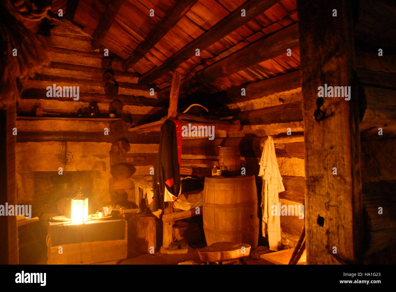 Inside a cabin at Valley Forge National Historical Park, this image ...