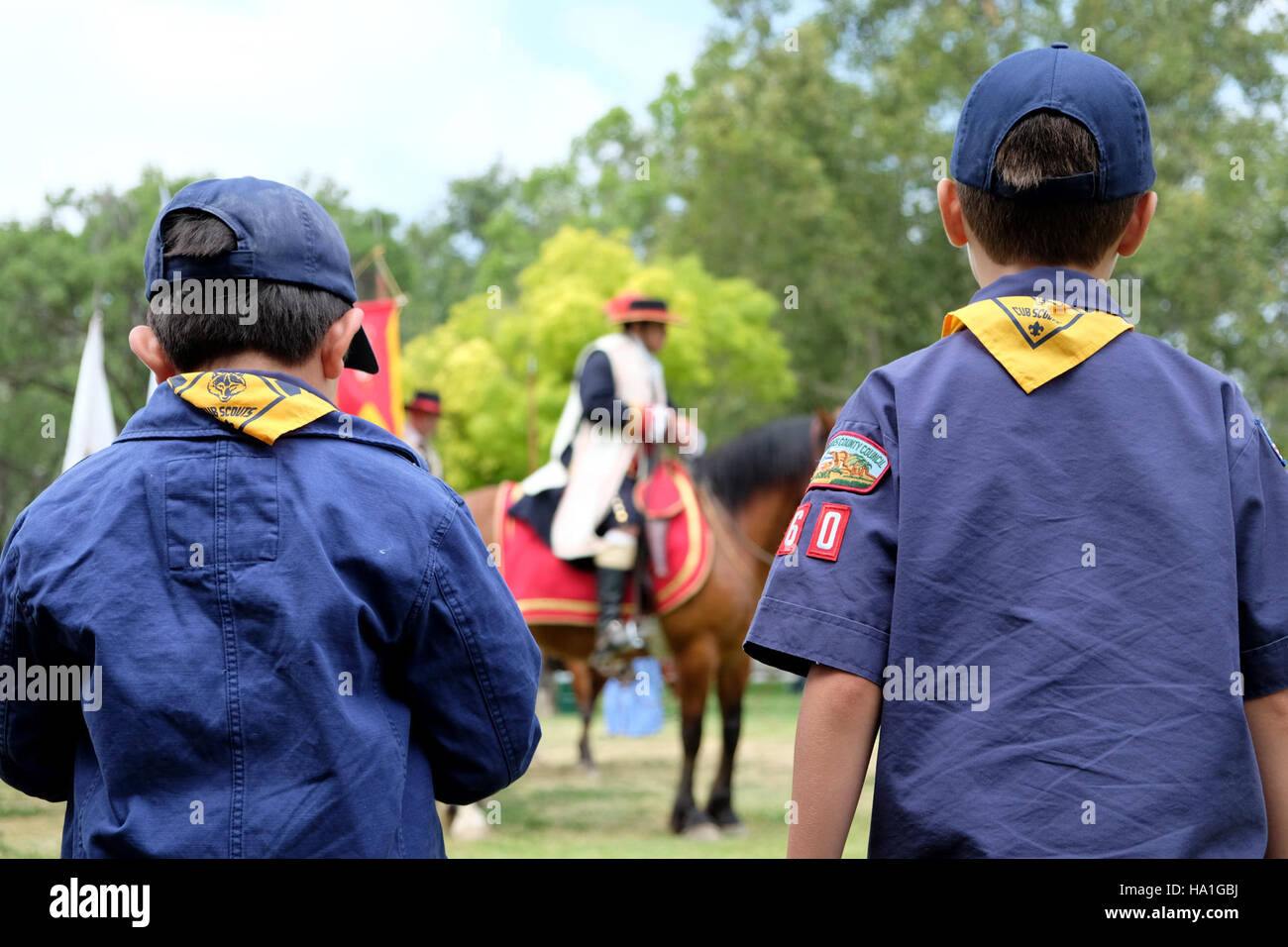 This photo captures Cub Scouts observing wildlife along the Anza Trail ...