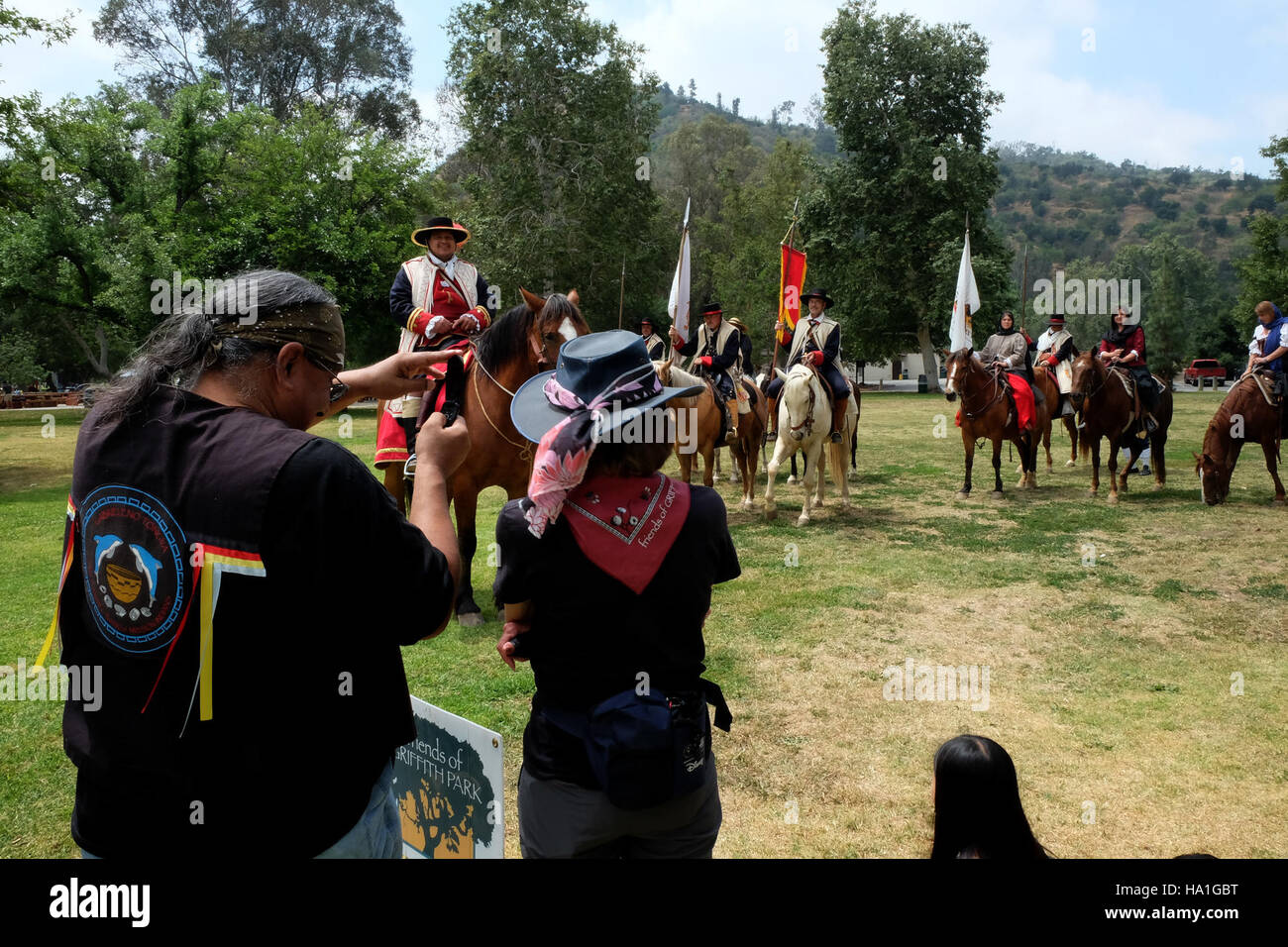Anza Trail National Park Ranger delivers an address to a crowd ...