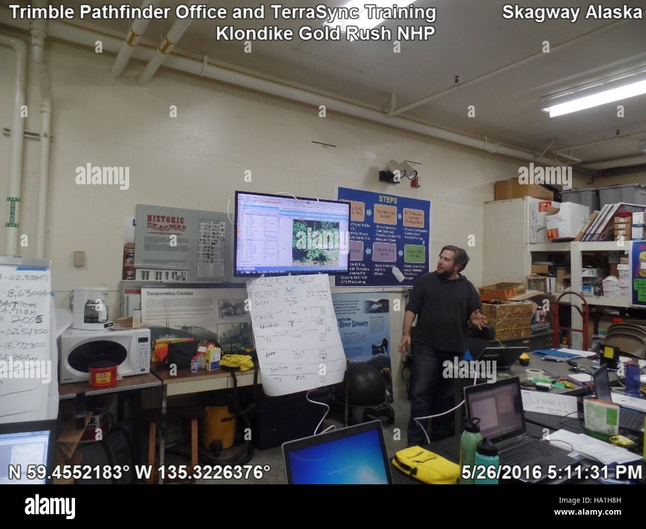 This image features a training session using the Trimble Pathfinder ...