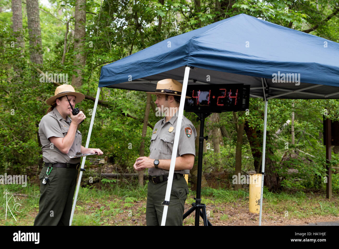 This image captures the 5K Centennial Run event at Assateague National ...