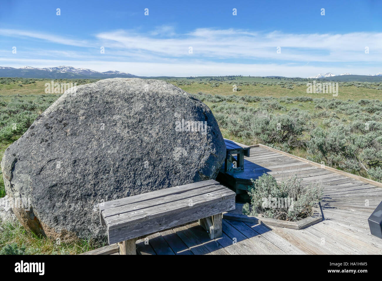 The image shows a glacial boulder along the 'Forces of Northern Range ...