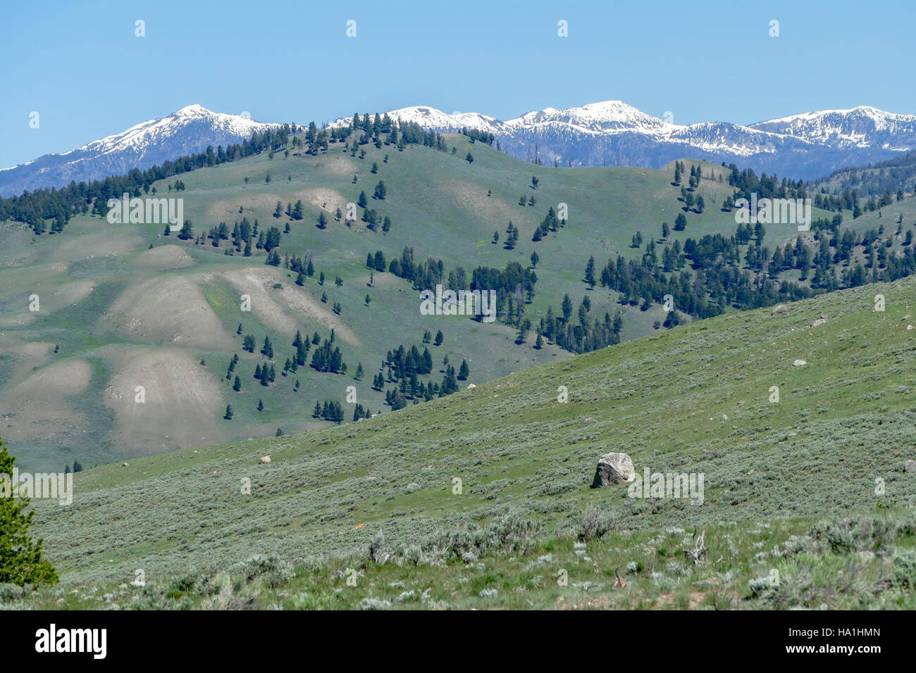 This image shows the Absaroka Mountains and the Northern Range of ...