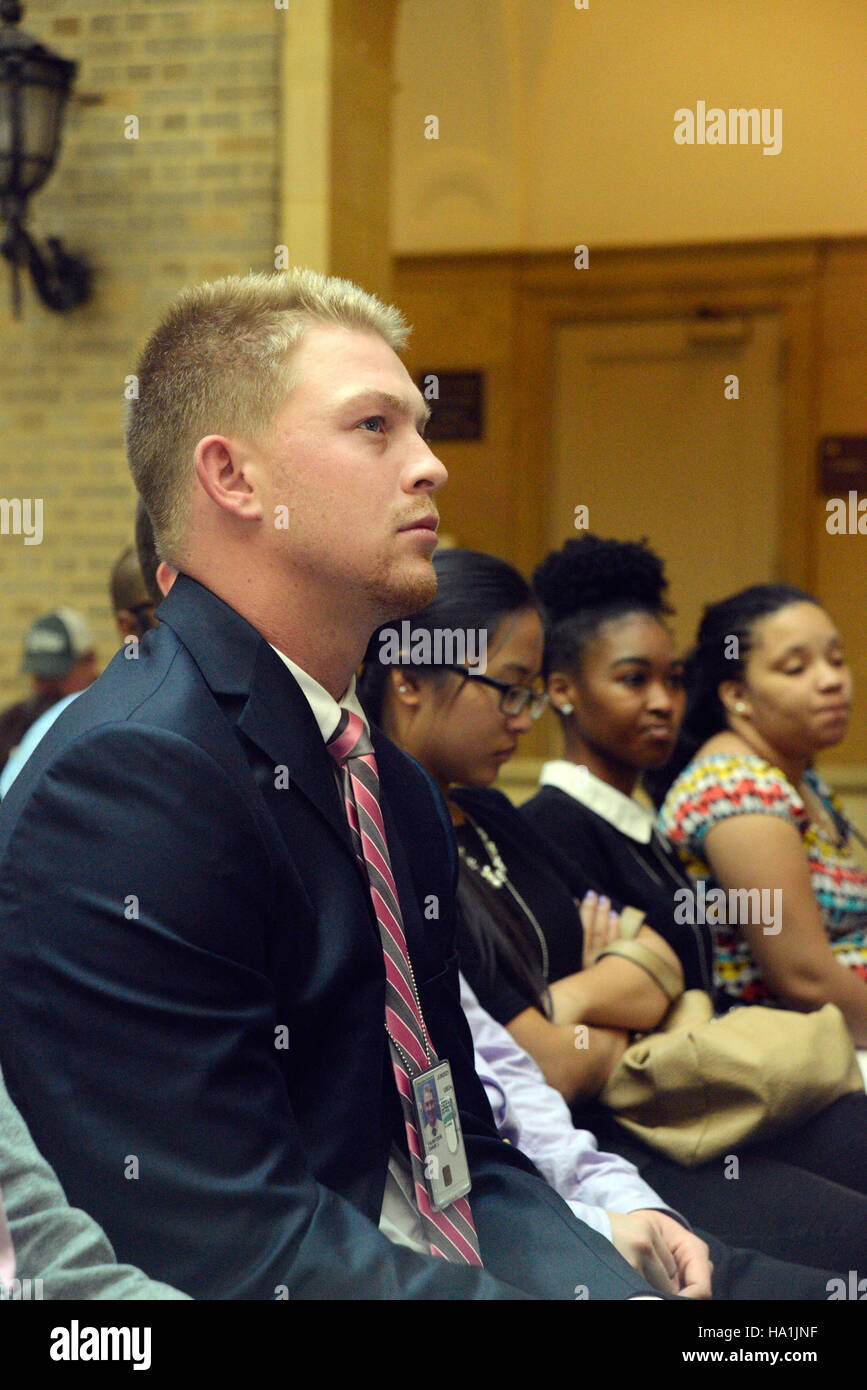 The image depicts a welcome ceremony at the USDA Whitten Building ...