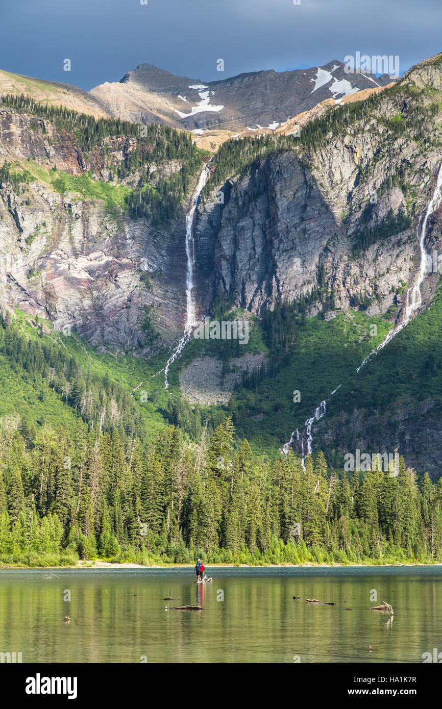 Fly fishing at Avalanche Lake in Glacier National Park provides an ...