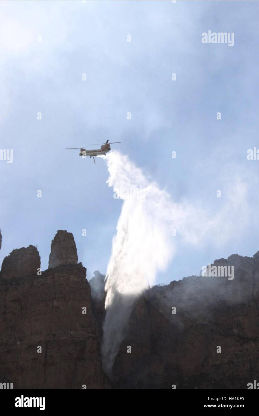 A wildfire in Wyoming was fought with the help of a helicopter ...