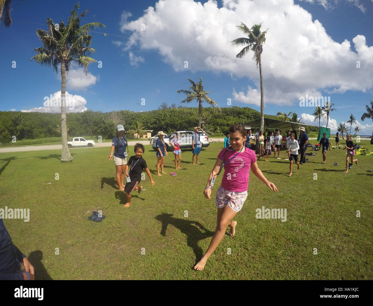 This image documents a scene from the War in the Pacific, showing the ...