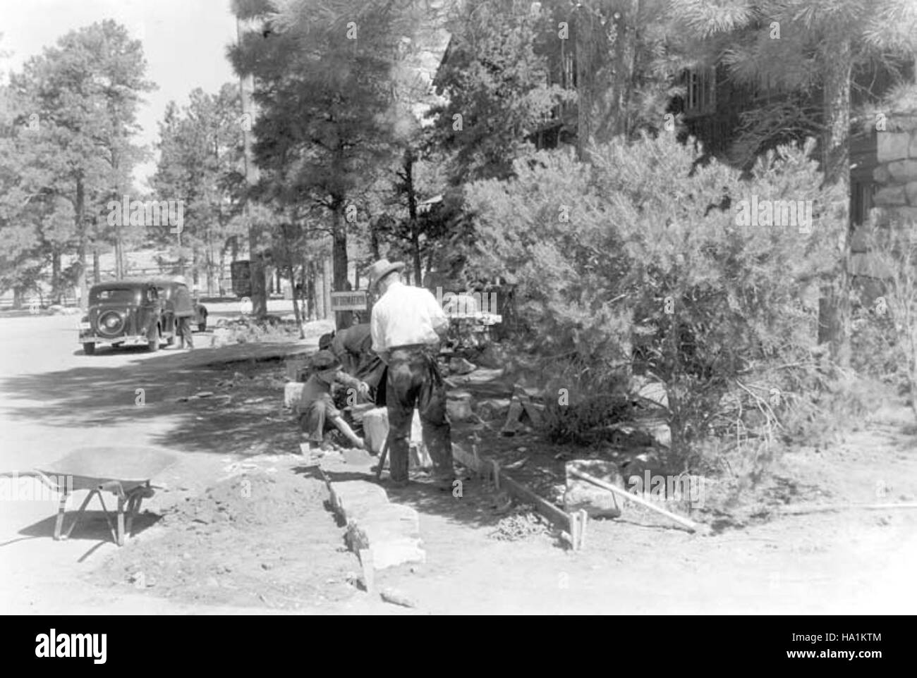 This historical photo shows Civilian Conservation Corps (CCC) workers ...