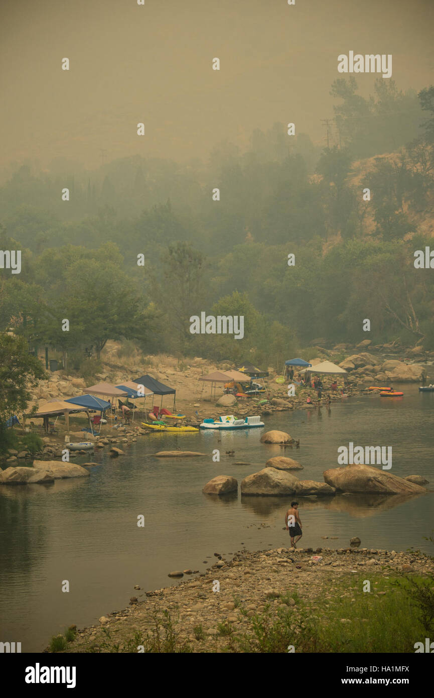 This image captures a wildfire in the Kern River area of California ...