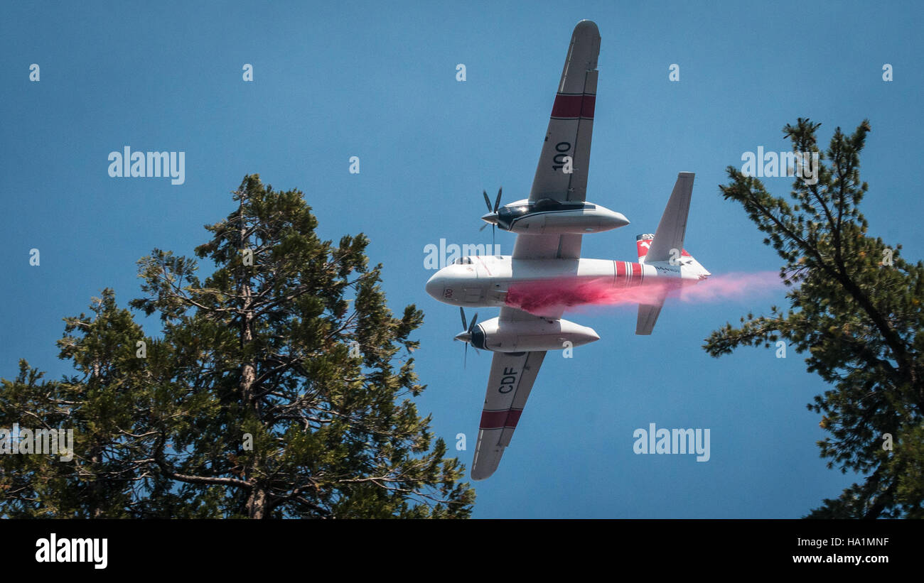 This photo shows a large air tanker deployed to combat wildfires in the ...
