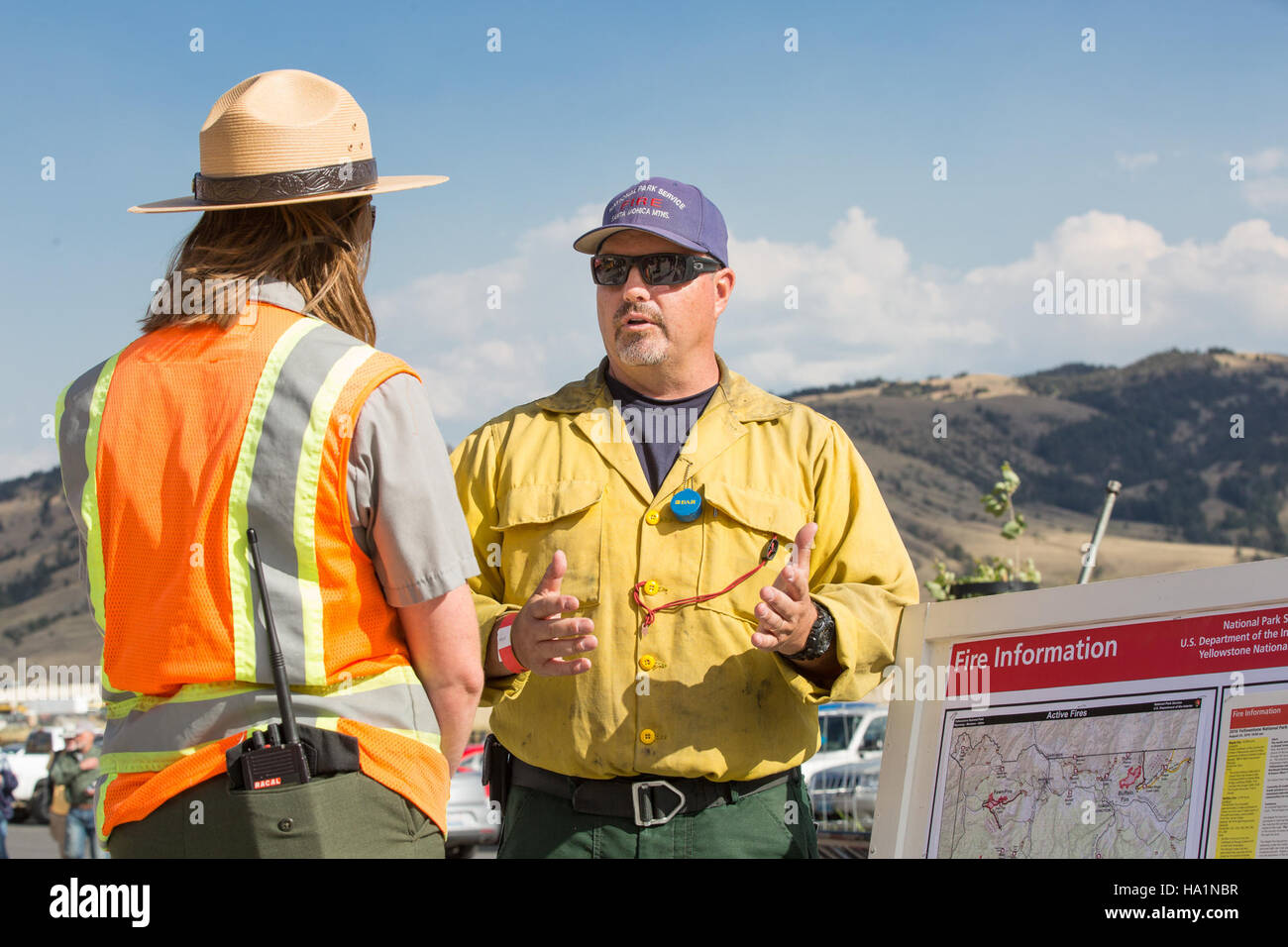 A fire information officer at Yellowstone National Park addresses ...