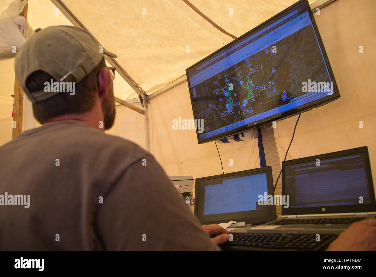 This image shows the command post during the Maple Fire incident at ...
