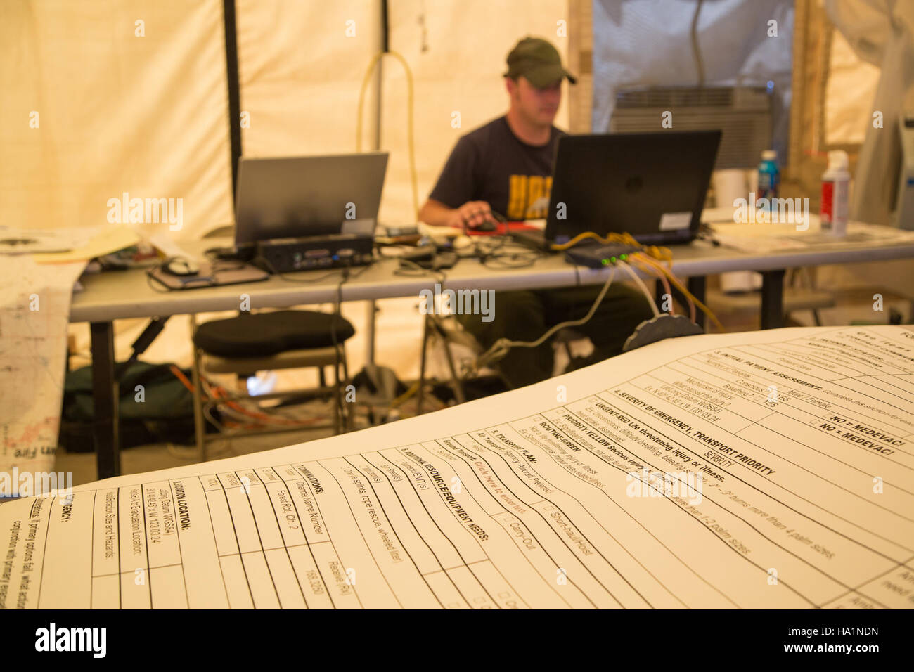 This image shows the Incident Command Post for the Maple Fire in ...