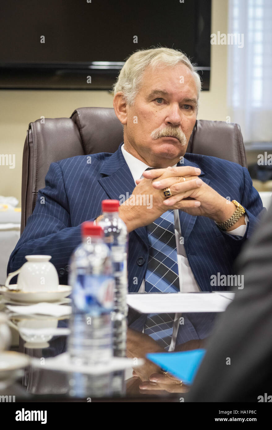 The image captures a meeting between Esben Lunde Larsen, Acting Danish ...