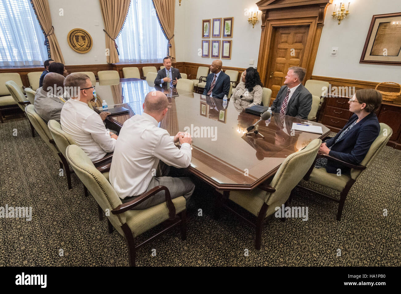 A meeting in the Secretary's Conference Room at the USDA, focusing on ...