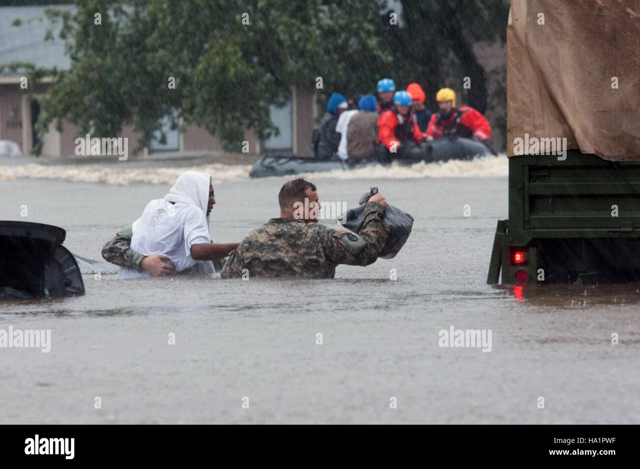 This image documents the National Guard's response to flooding caused ...