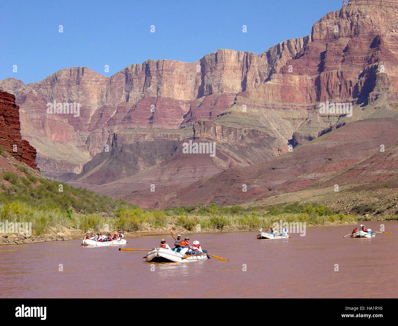 Oar boats on the Colorado River offer a unique experience for visitors ...